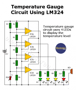 Temperature Gauge Circuit Using LM324 (PCB) - Electronics Area